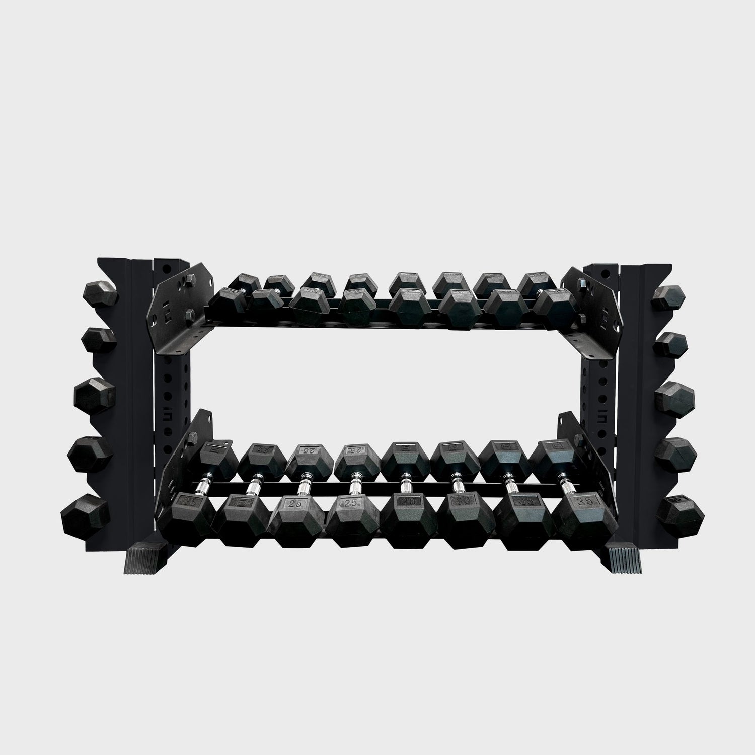 Modular Horizontal Rack for Dumbbells, Plates, & Kettlebells