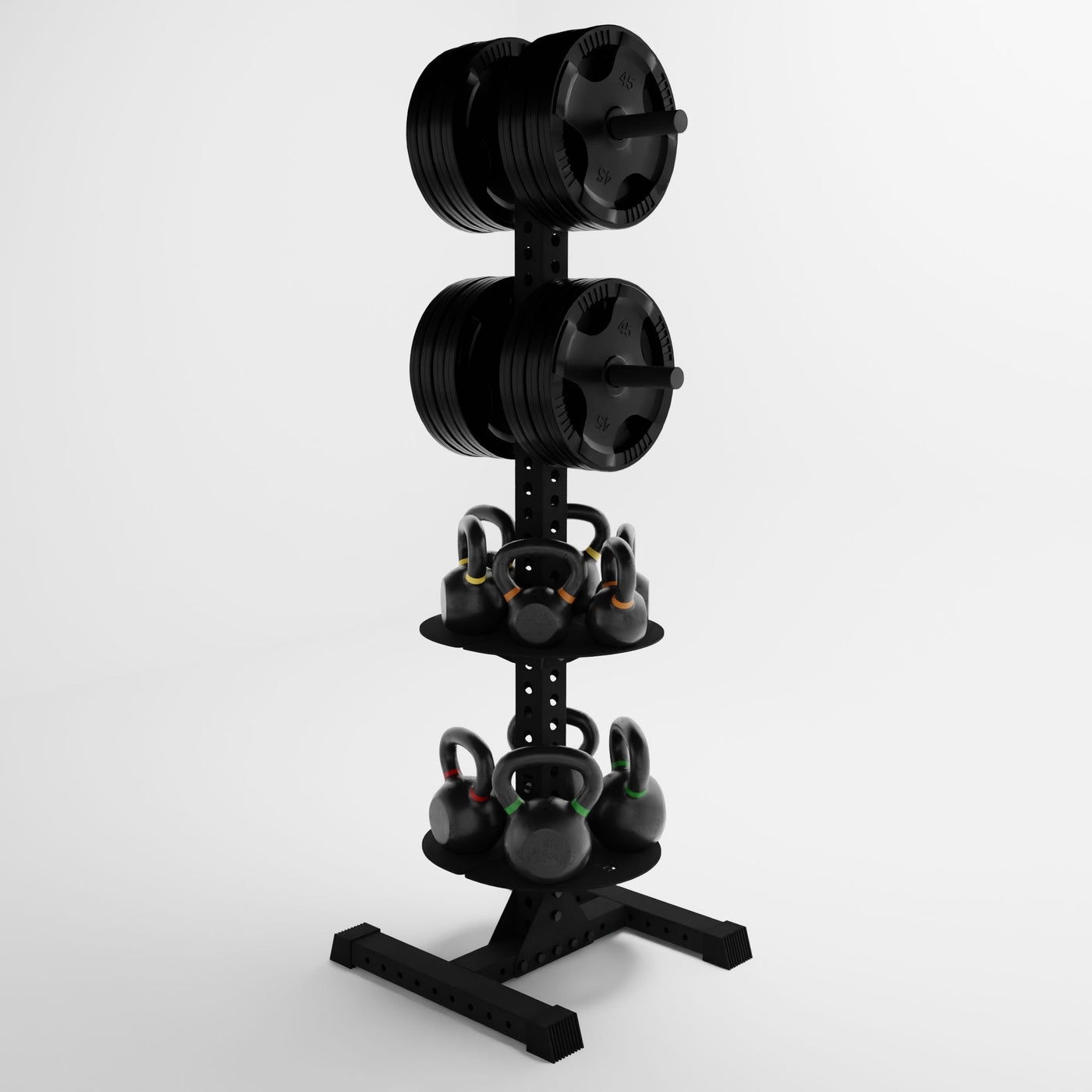 Vertical Plate & Kettlebell Storage Rack | Synergy Custom Fitness