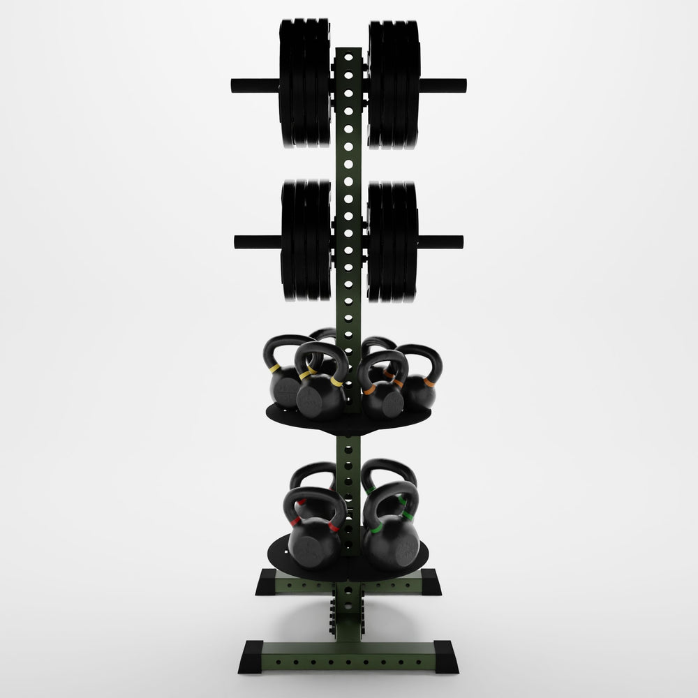 Vertical Plate & Kettlebell Storage Rack | Synergy Custom Fitness