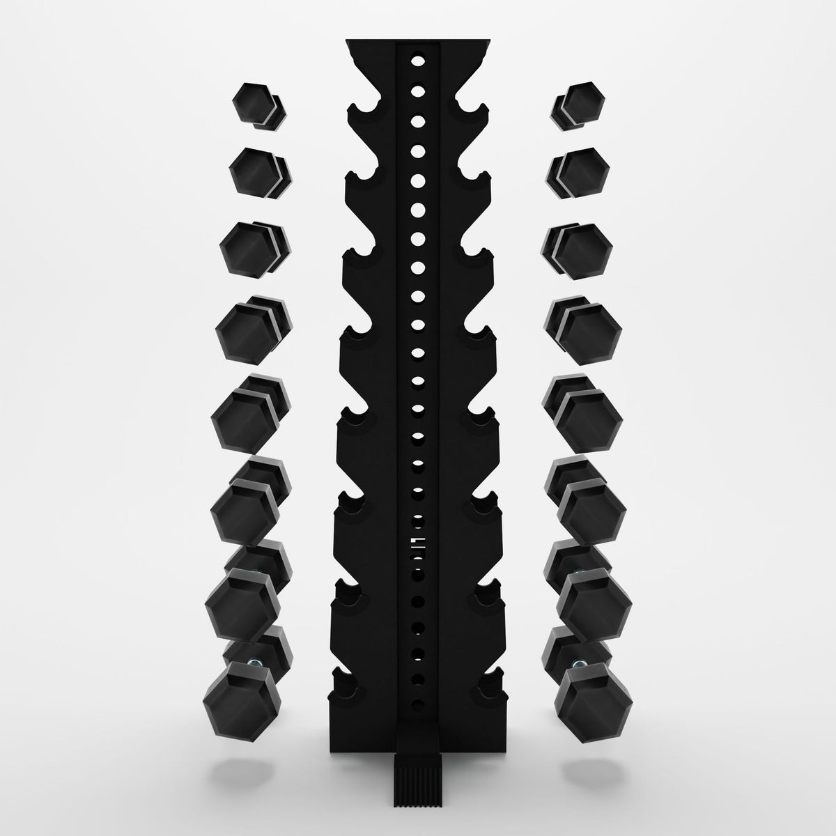 Alpha 8-Tier Vertical Dumbbell Rack & 5-40 lb. Set Bundle