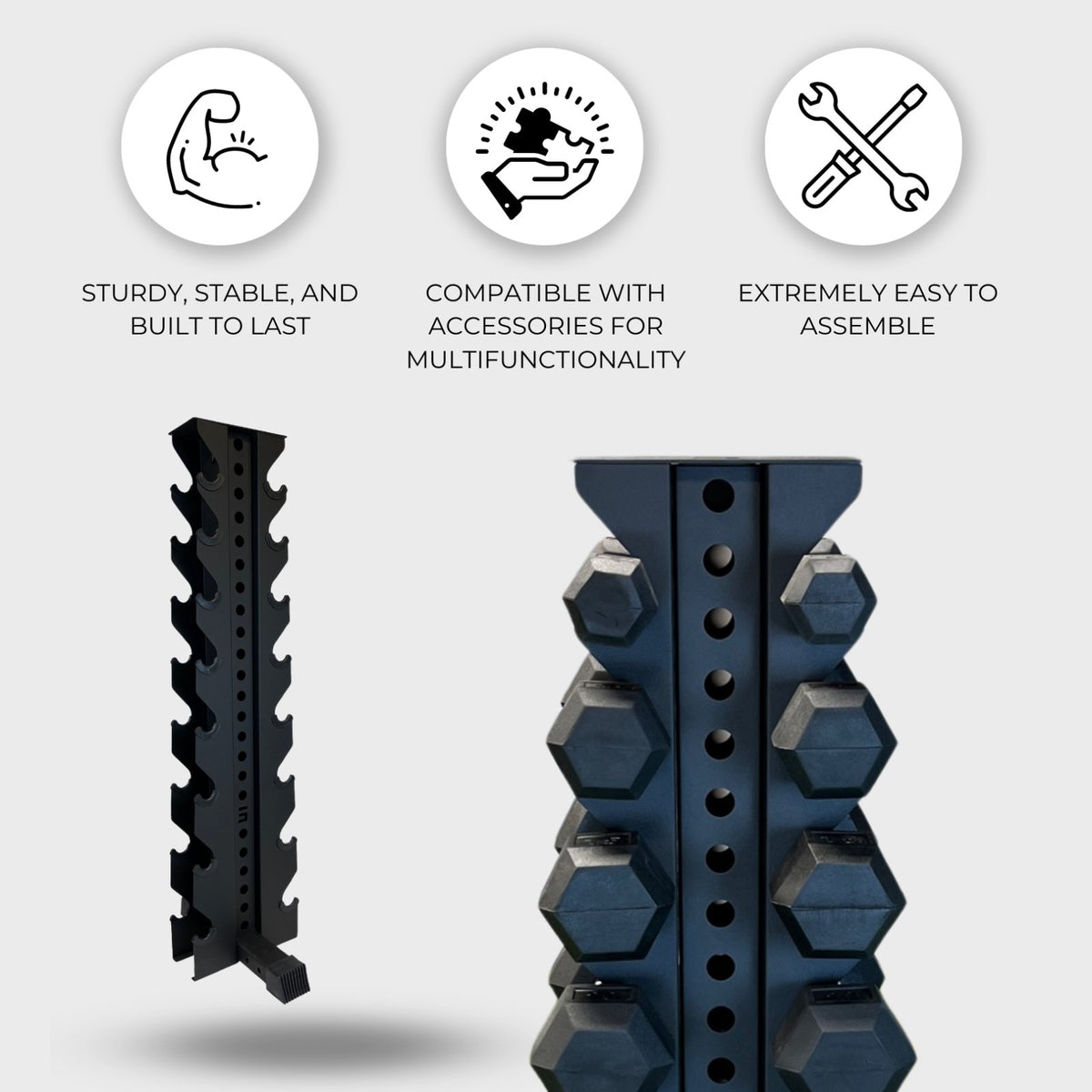 Alpha | 8-Tier Vertical Dumbbell Rack
